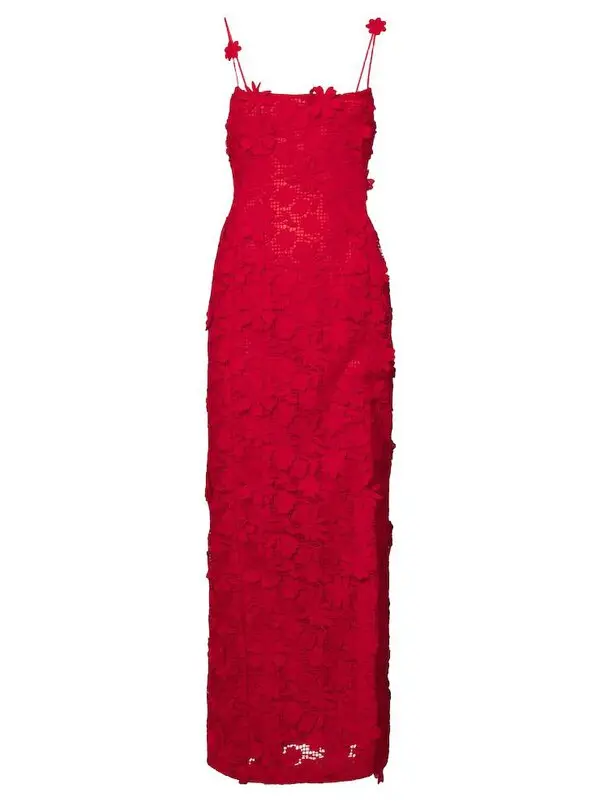 Blumarine Guipure Lace Gown - Red