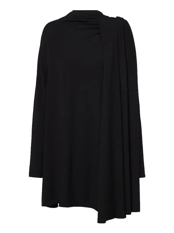 TOTEME Draped Scarf-detail Jersey Minidress - Black