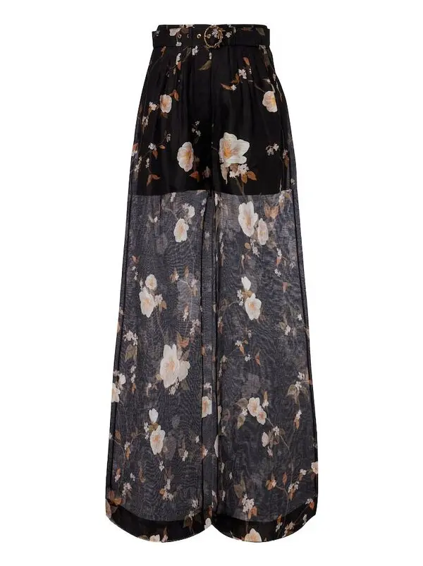 Zimmermann Ascent Floral Linen And Silk Wide-leg Pants - Multicoloured