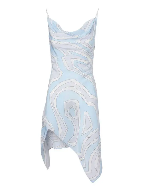 Emilio Pucci Labirinto Silk Crêpe De Chine Minidress - Blue