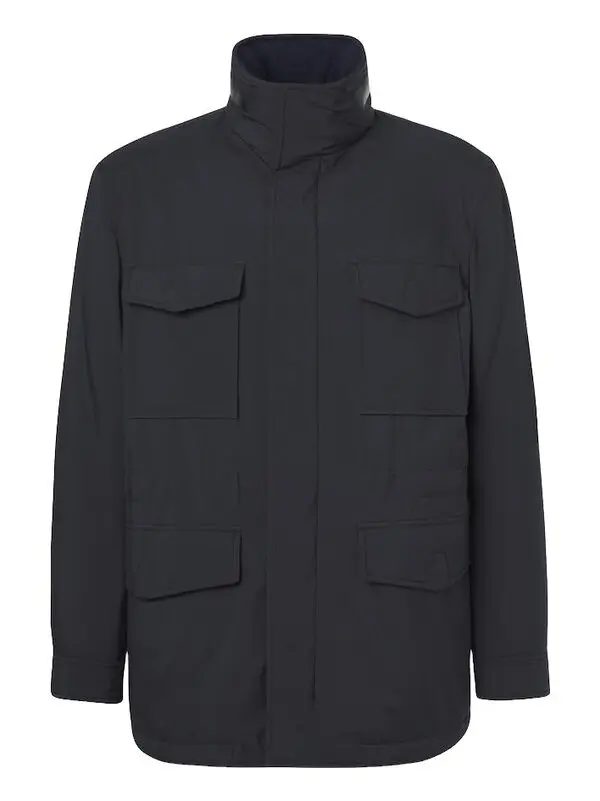 Brioni Leather-trimmed Field Jacket - Blue