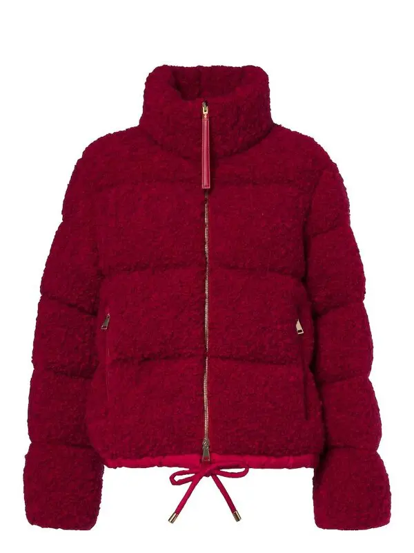 Moncler Trascendance Bouclé Down Jacket - Red