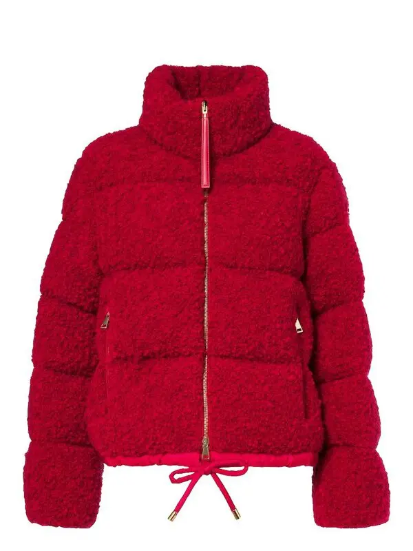 Moncler Trascendance Bouclé Down Jacket - Red