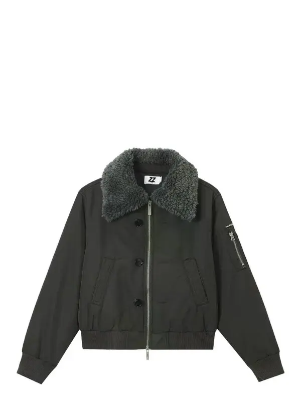 Izzue Faux-shearling Collar Jacket - Black