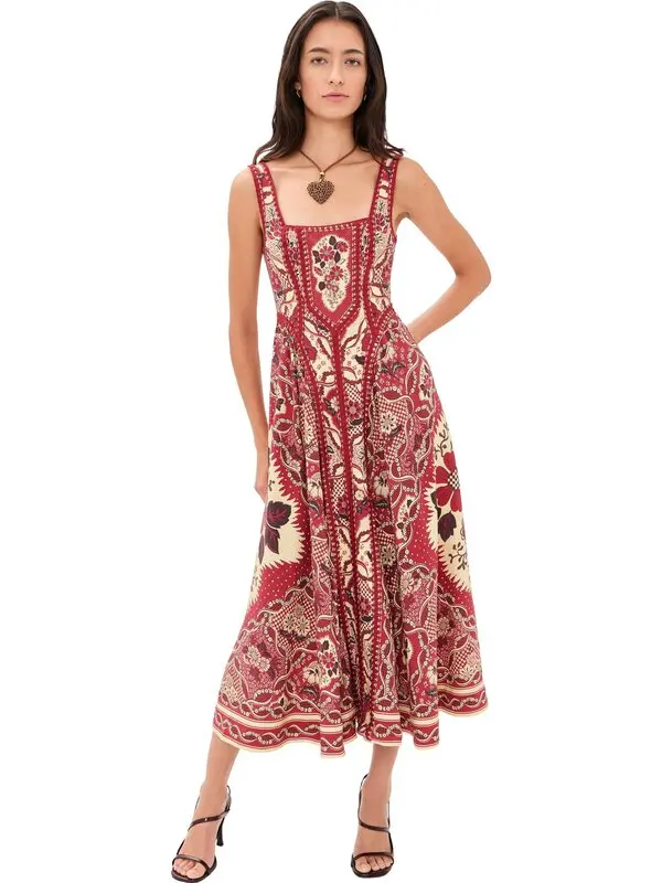 ALEMAIS Kenny Midi Dress - Red