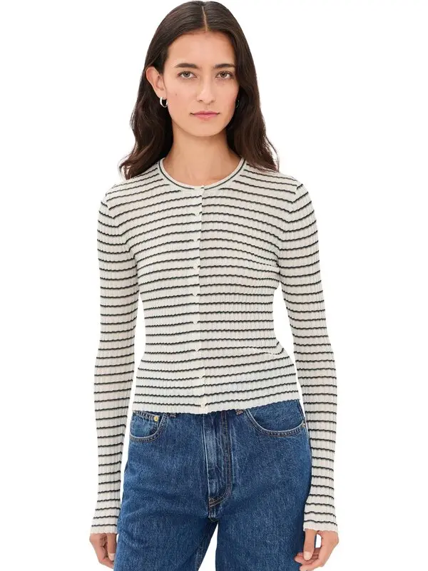 Z Supply Rosanna Stripe Sweater Top - Chalk