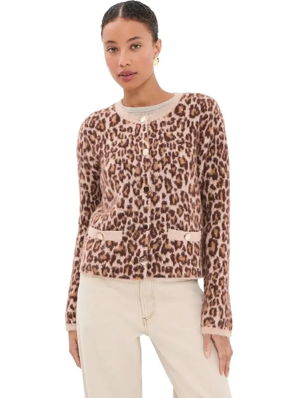 Sablyn Char B Shrunken Cashmere Cardigan - Dune/cinnabar