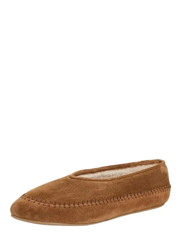 Jenni Kayne Shearling Bare Flats - Wheat