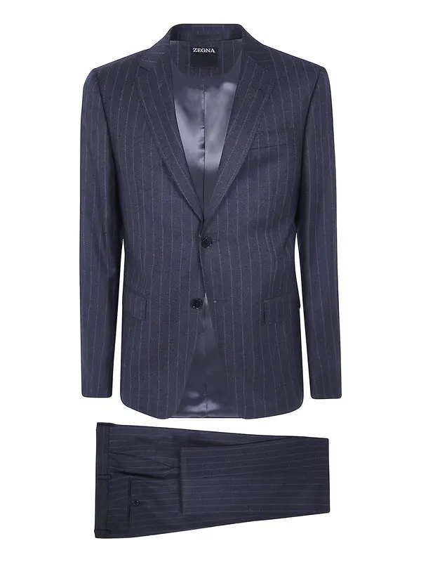 Zegna Suit Striped "z Luxury Tailoring - Gray