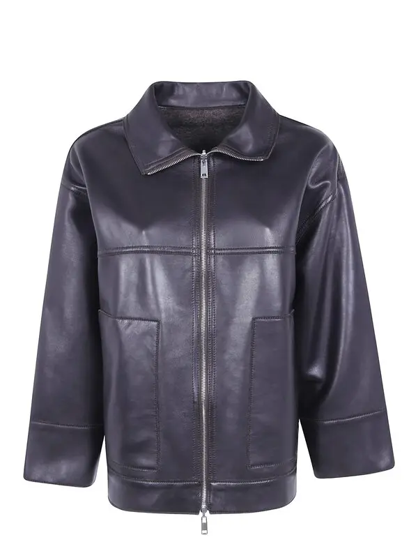 THE JACKIE LEATHERS Reversible Leather Jacket "guya - Brown