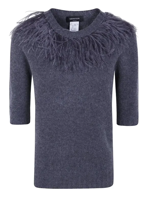 Fabiana Filippi Short Sleeve Sweater - Gray