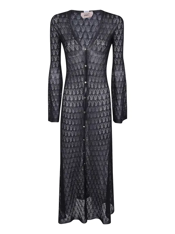 TWINSET Long Sweater Lurex - Black