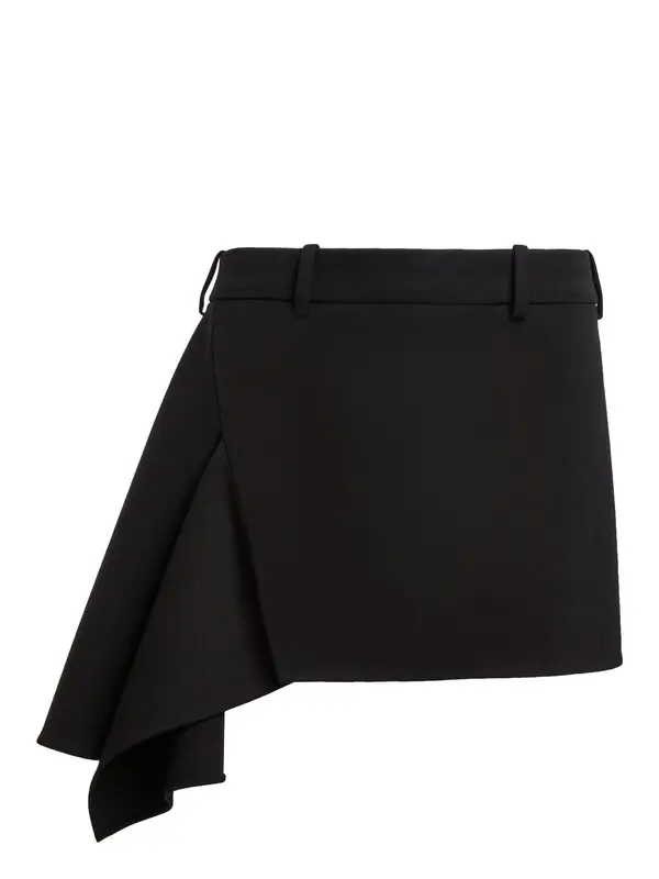 Givenchy Slashed Wool Mini Skirt - Black