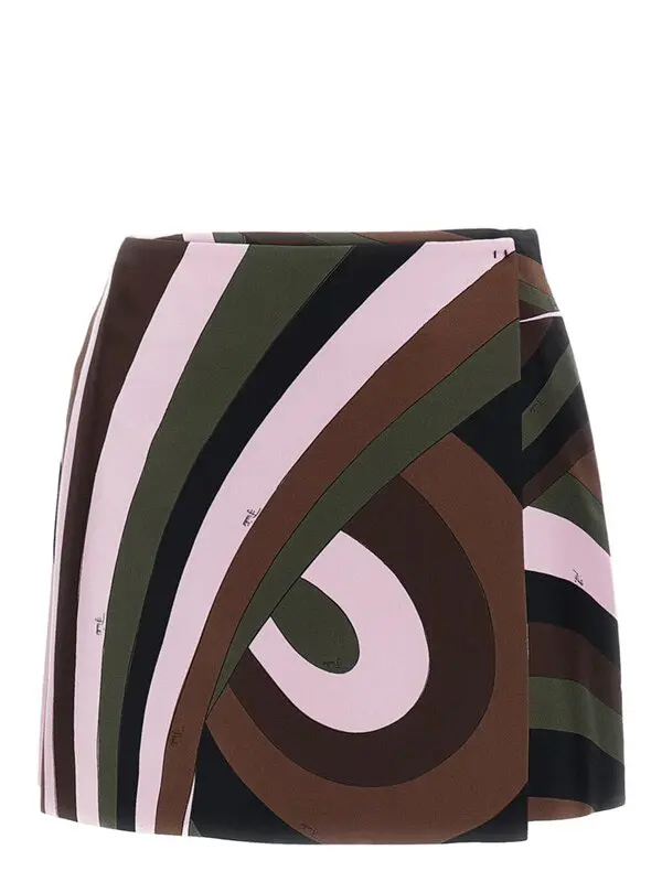Emilio Pucci Mini Gonna In Twill Di Seta - Multicolore
