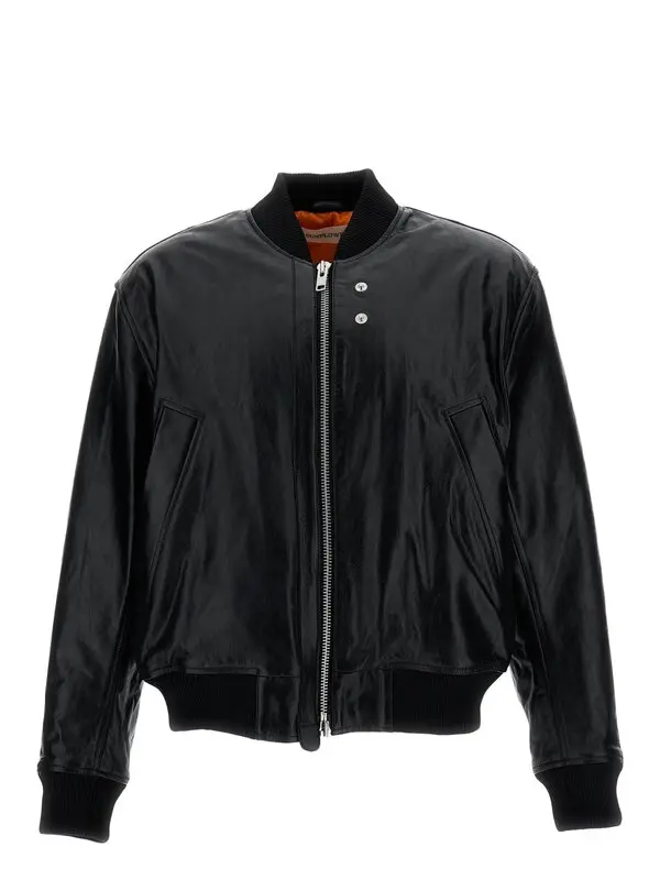 SUNFLOWER Giacca Bomber In Pelle - Nero