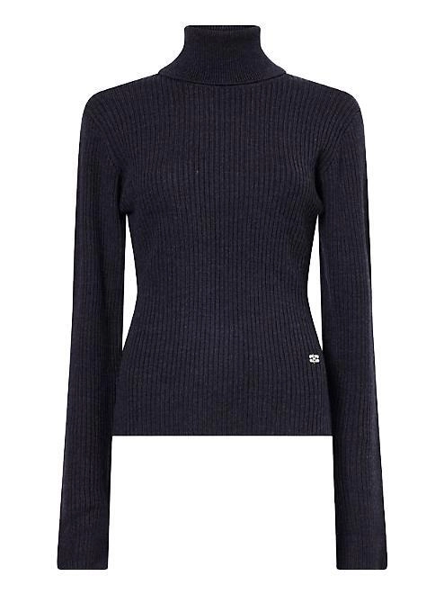GANNI Ribbed Turtleneck Wool-blend Jumper - Phantom