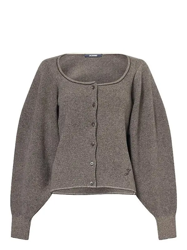Jacquemus The Sera Knitted Cardigan - Multi-grey
