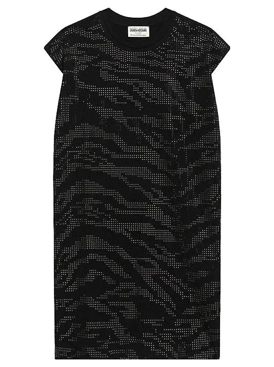 Zadig&Voltaire Roe Rhinestone-embellished Cotton Mini Dress - Black