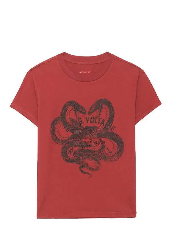 Zadig&Voltaire Walk Rhinestone-embellished Cotton T-shirt - Cherry