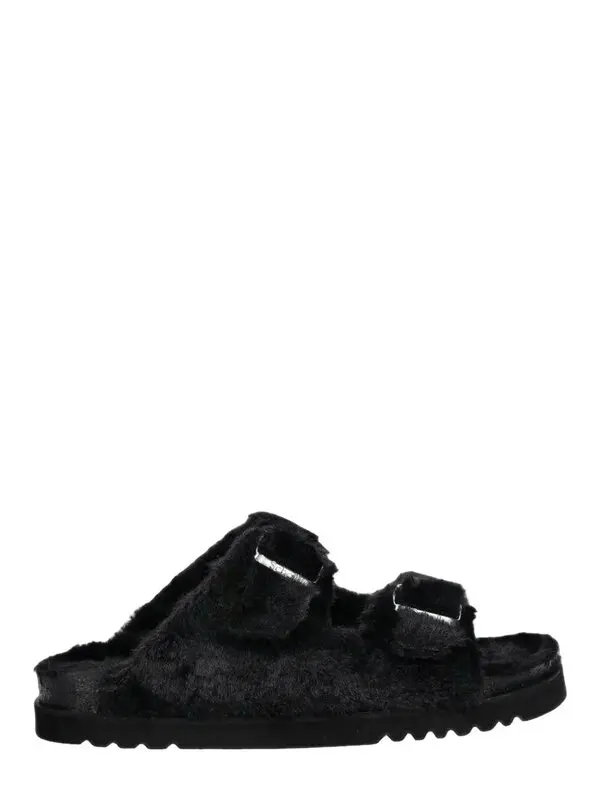 DR. SCHOLL'S SHOES Belle Buckle-fastening Faux-fur Sandals - Black