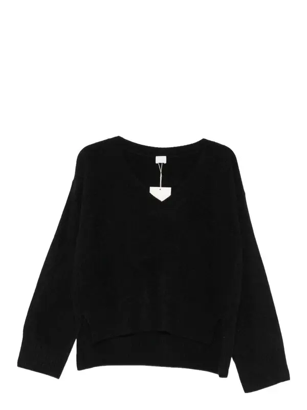 CT PLAGE Wool V-necked Jumper - Black