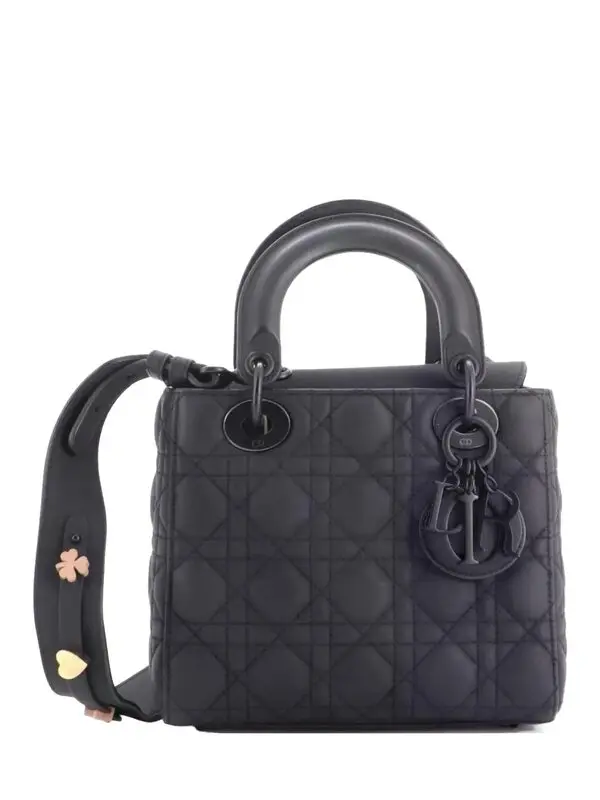 Dior Ultra Matte My Abcdior Lady Bag Cannage Quilt Calfskin Shoulder Bag - Black
