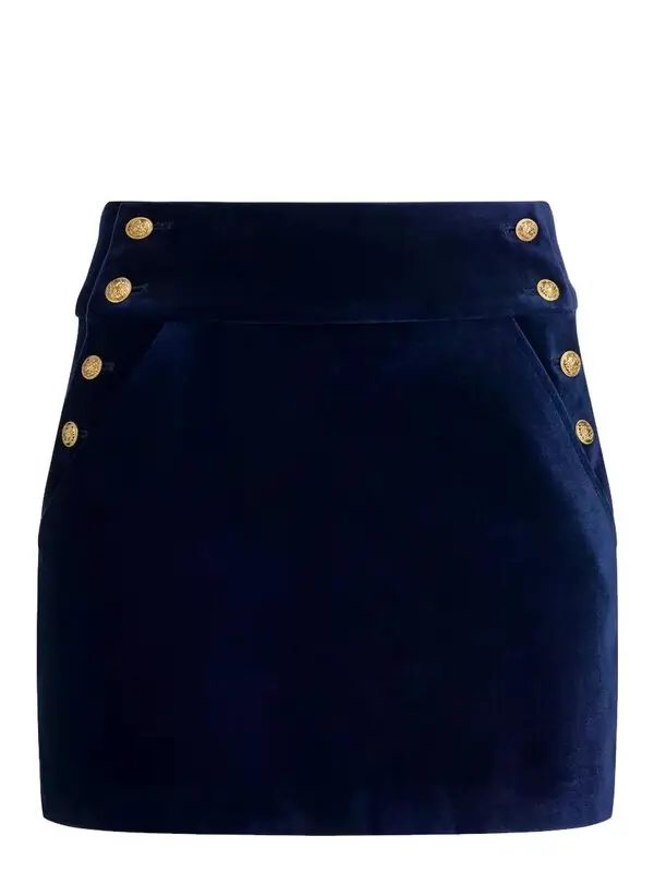 Alice + Olivia Donald Side-buttons Mini Skirt - Blue