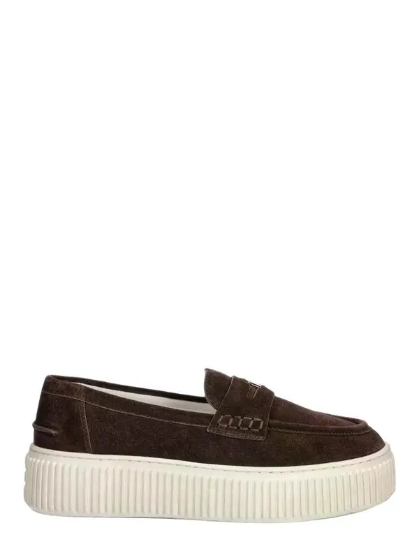 Furla Suede Platform Loafers - Brown