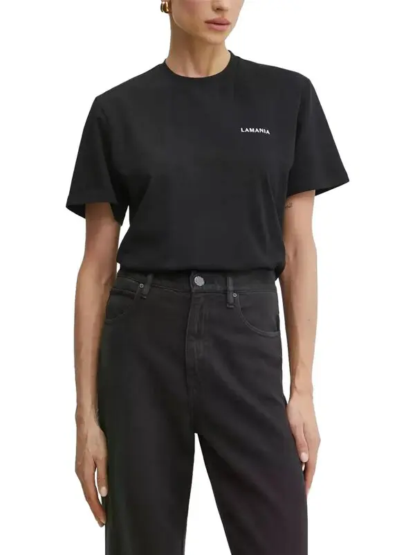 LA MANIA Short-sleeve Cotton T-shirt - Black