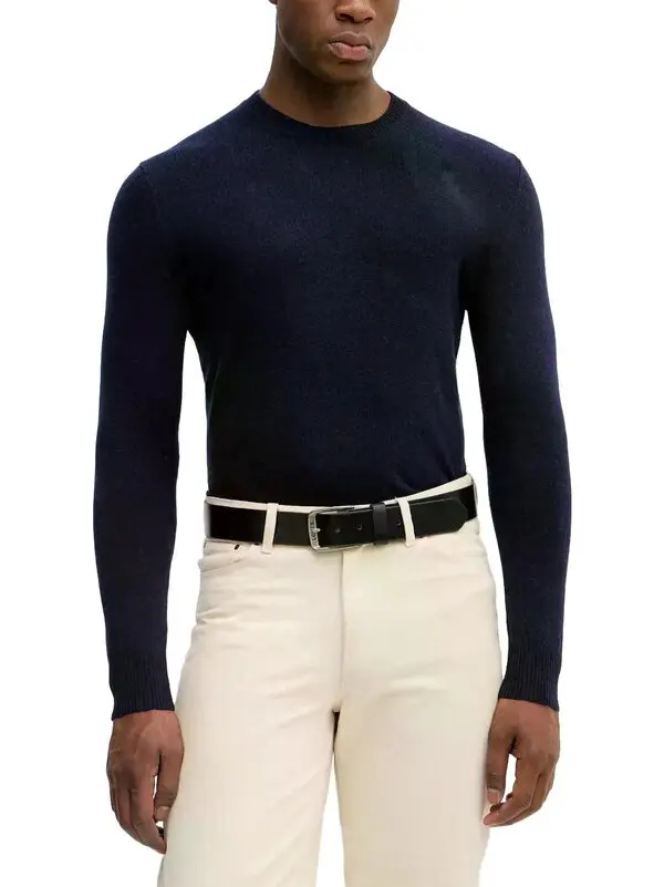 Sisley Crew-neck Long-sleeve Sweater - Blue
