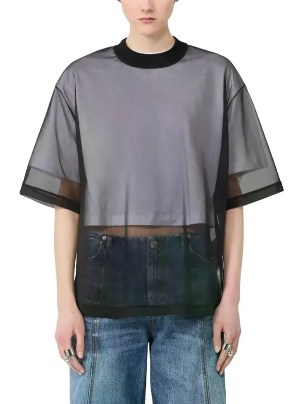 Sportmax Layered Sheer-panel T-shirt - Black