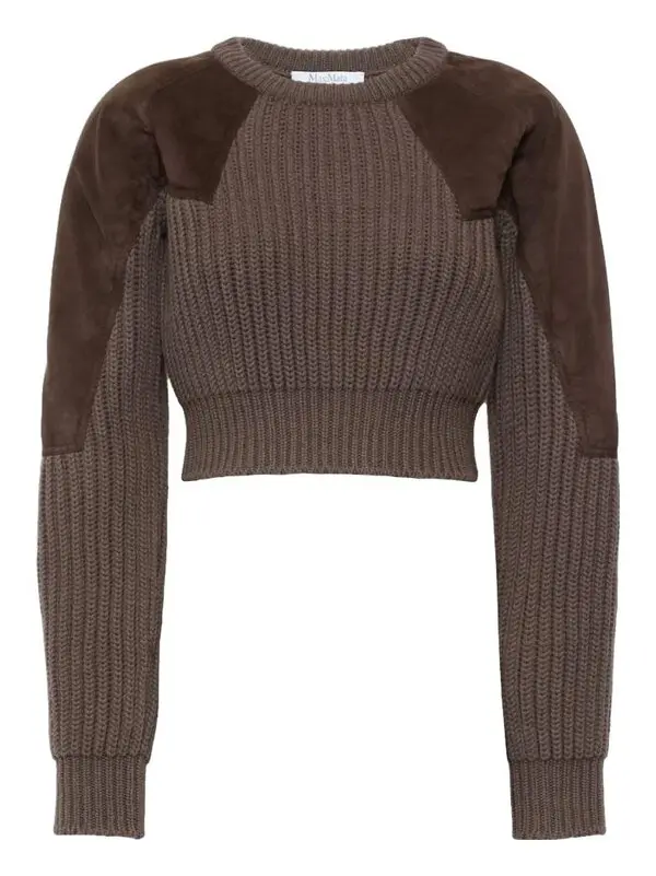 Max Mara Wool And Cashmere Ribbed Jumper - Mud