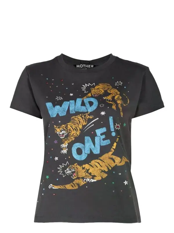 MOTHER The Boxy Goodie Goodie Graphic-print T-shirt - Black
