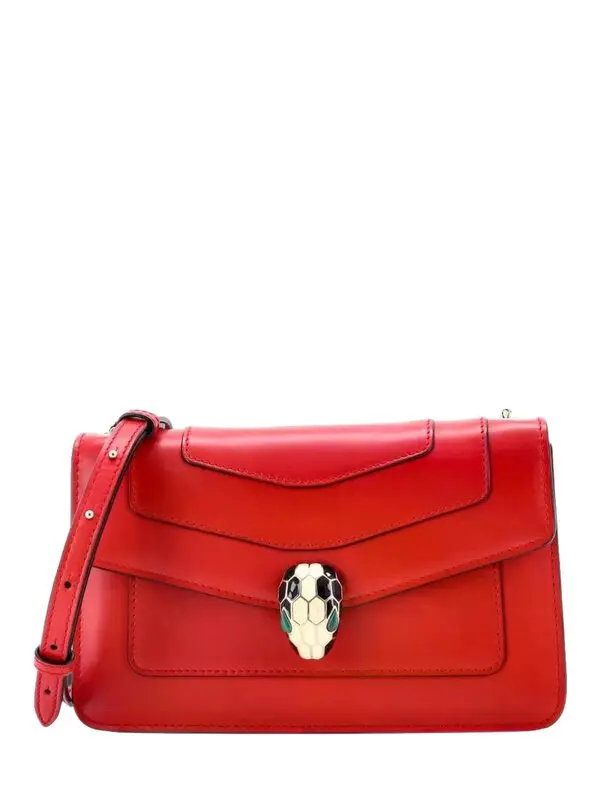 BVLGARI Serpenti Leather Small Crossbody Bag - Red