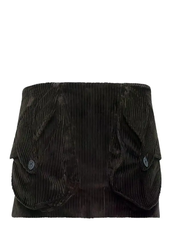 Vaquera Corduroy Pocket-detail Skirt - Brown