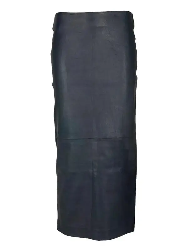Sprwmn Carolyn Leather Midi Skirt - Blue