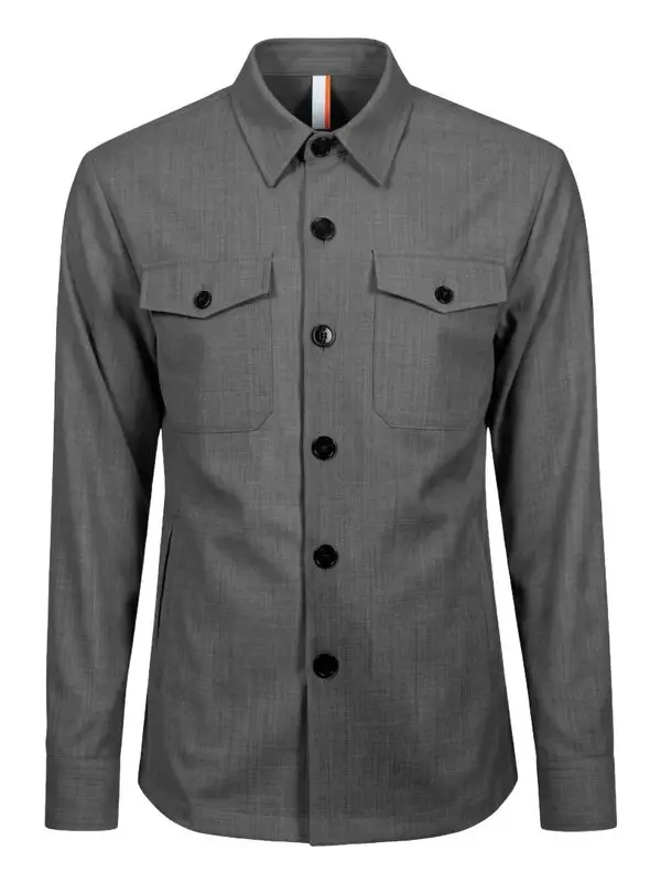 PMDS PREMIUM MOOD DENIM SUPERIOR Button-up Patch-pocket Shirt - Grey