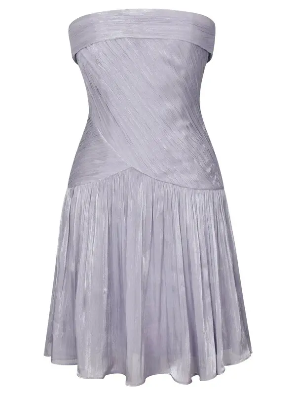 MISS CIRCLE NEW YORK Yalena Lavender Crystal Organza Strapless Mini Dress - Purple