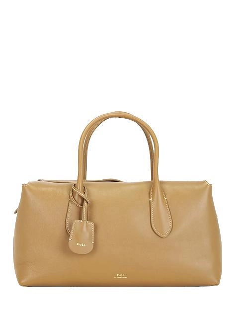 Polo Ralph Lauren Soft Smooth Calf Satchel Bag In Brown - Split Tea