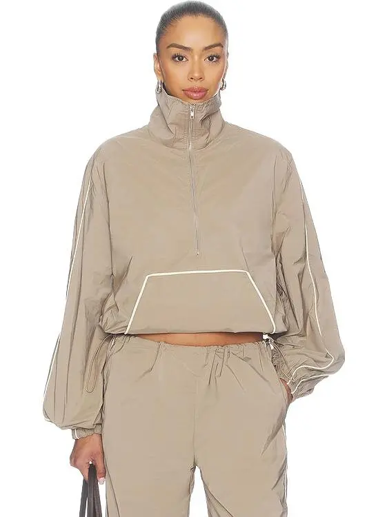 SNDYS. Arden Windbreaker In Brown - Khaki
