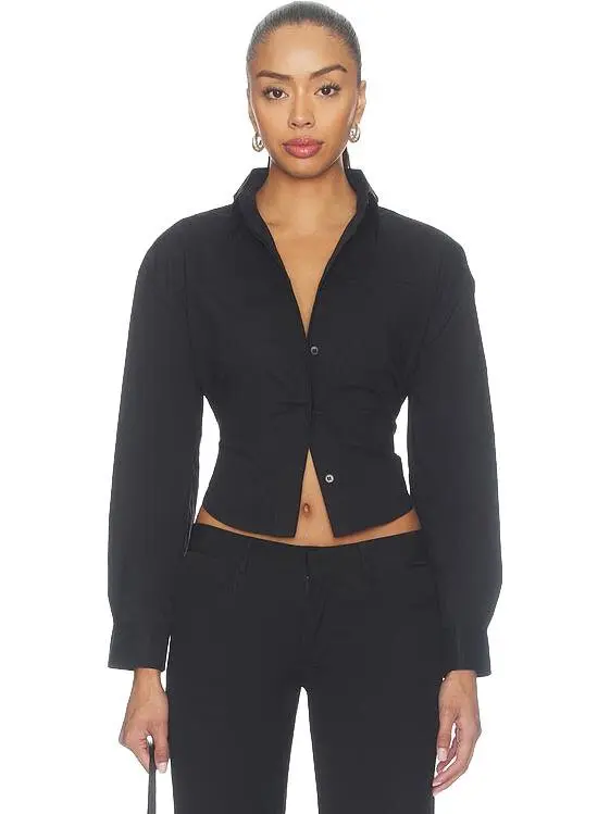 MOTHER OF ALL Bridget Button Shirt - Black