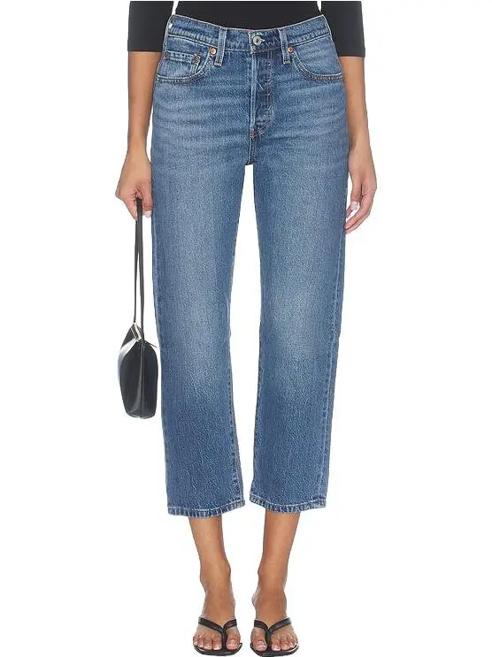 LEVI'S 501 Crop Straight Jean In Blue - Array Away