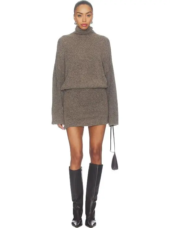 SNDYS. Marlowe Mini Dress In Taupe - Ash Marle