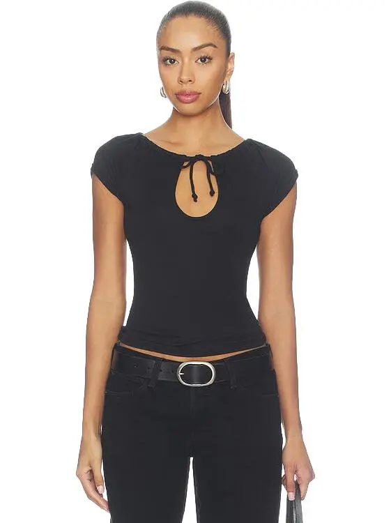 Free People Canal Street Top - Black