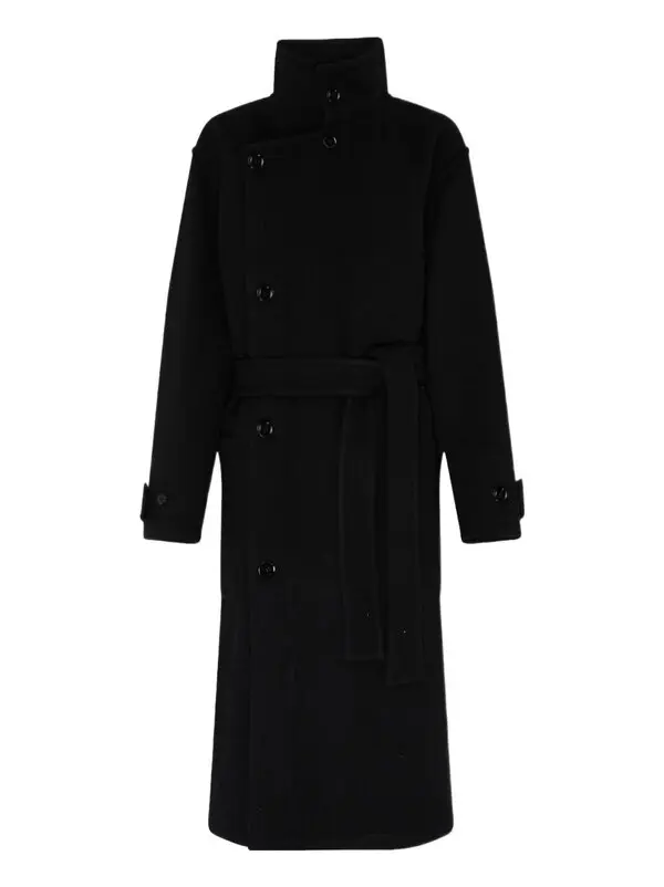 LEMAIRE Long Belted Coat - Black
