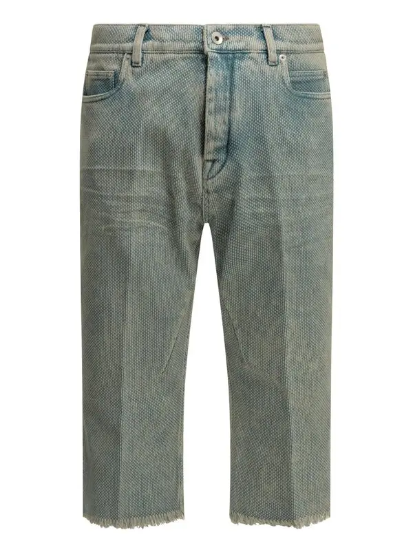 Rick Owens Fw26 Tower Runway Bolan Cutoffs In Canvas - Indigo