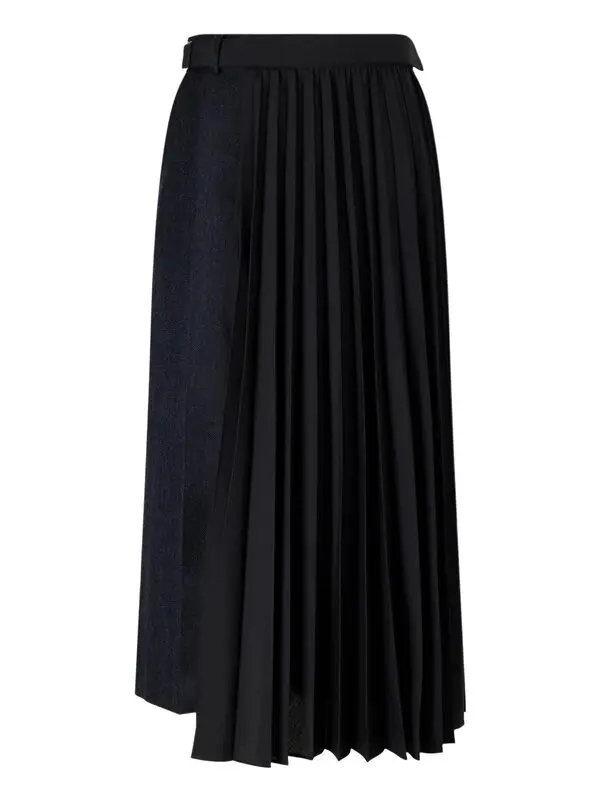 Sacai Double-faced Herringbone Pleated Skirt - No