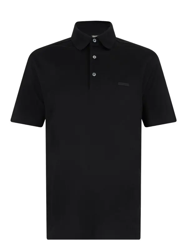 Zegna Classic Cotton Polo Shirt - Black