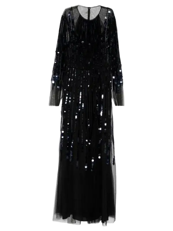 Alberta Ferretti Long-sleeved Dress - Black