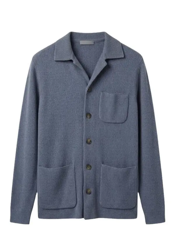 LARDINI Long-sleeved Cardigan - Blue